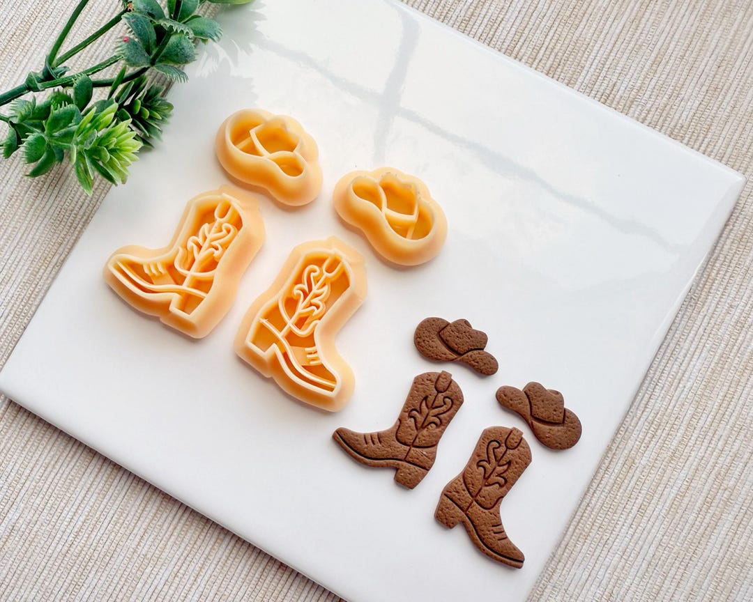 Cowboy Boots and Hat Cutter Set – Western Polymer Clay Earring Cutters ...