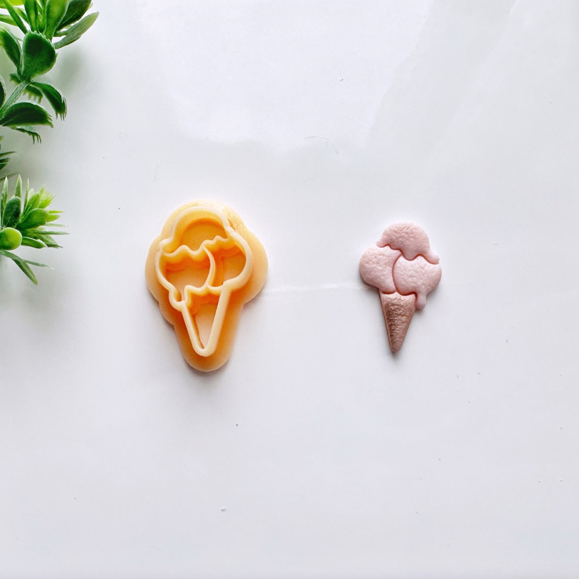 3 Scoops of Ice Cream Cone Summer Clay Cutter, Ice Cream Summer Polymer ...