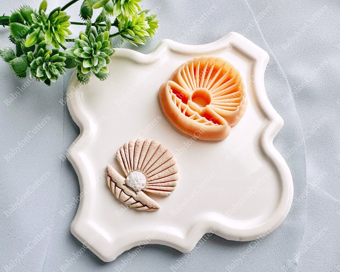 Clam Shell With Pearl Clay Cutter, Summer Polymer Clay Earring Cutter ...