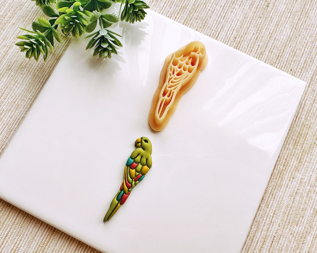 Embossing Parrot Summer Clay Cutter, Tropical Bird Summer Polymer Clay ...