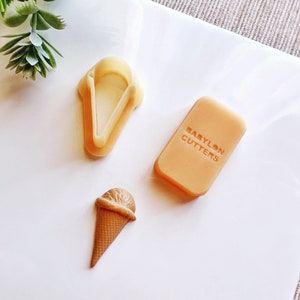 Ice Cream 3D Clay Cutter & Mold, Ice Cream Cornet Summer Clay Cutter in ...