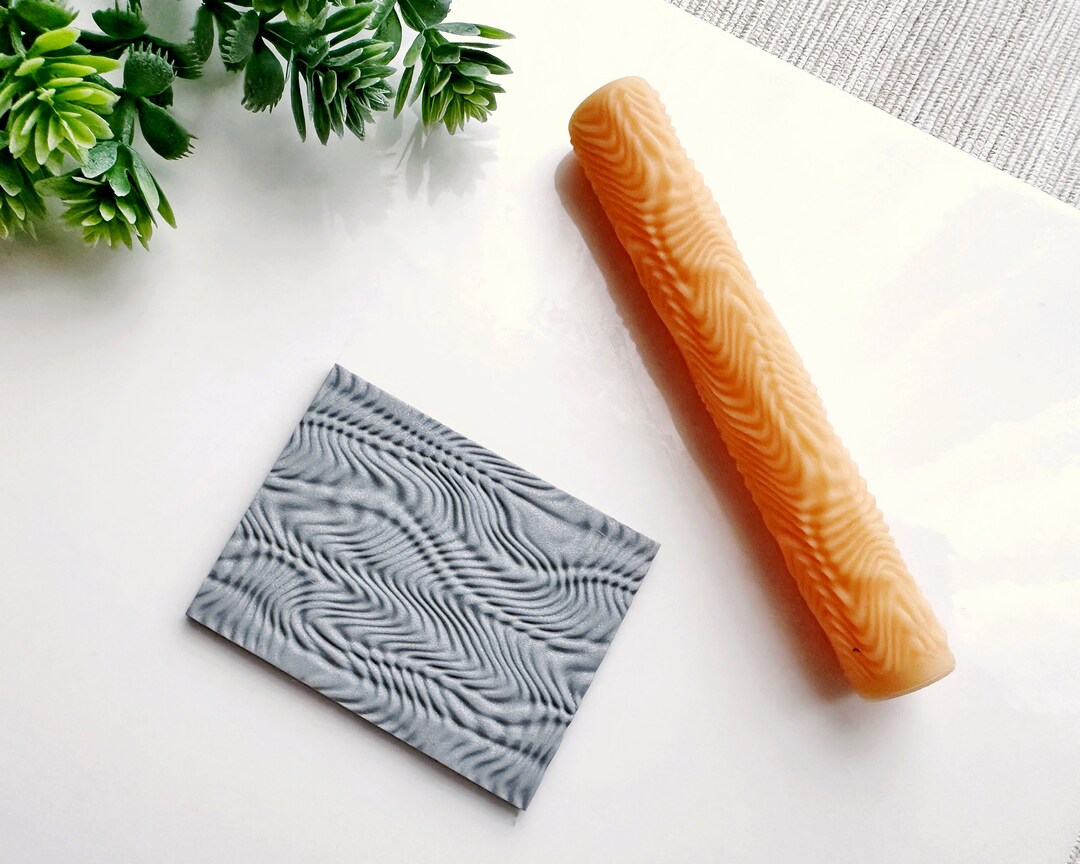 Asymmetrical Waves Clay Texture Roller, Polymer Clay Texture Roller ...
