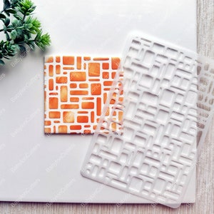 Squares & Rectangles Clay Stencil Sheet, Reusable Polymer Clay Stencil ...