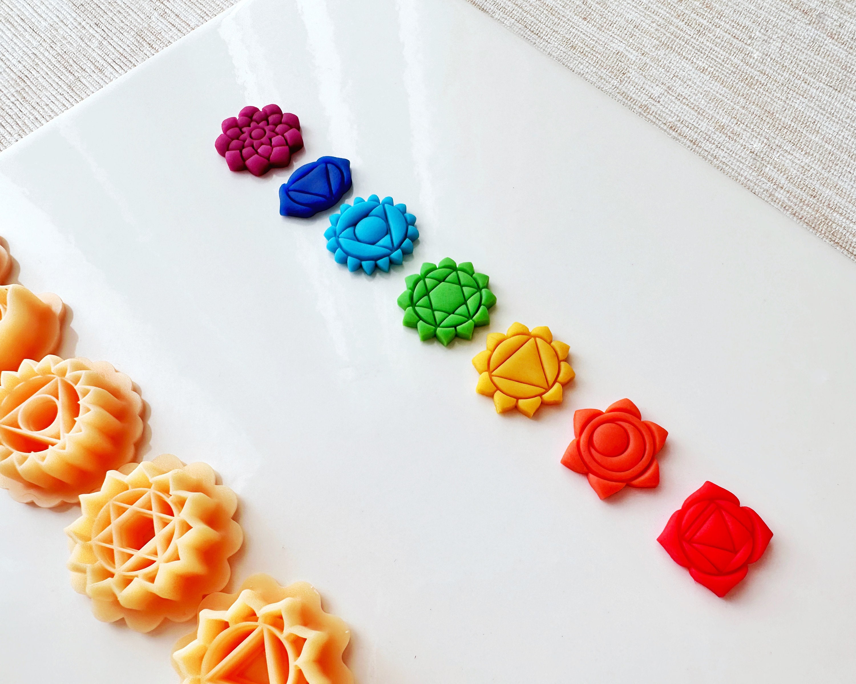 7 Chakra Symbols Clay Cutters - Mystical Craft Tools for Spiritual ...