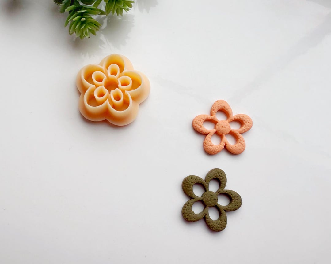 Cutout 5-petal Flower Clay Cutter, Floral Polymer Clay Cutter, Spring ...