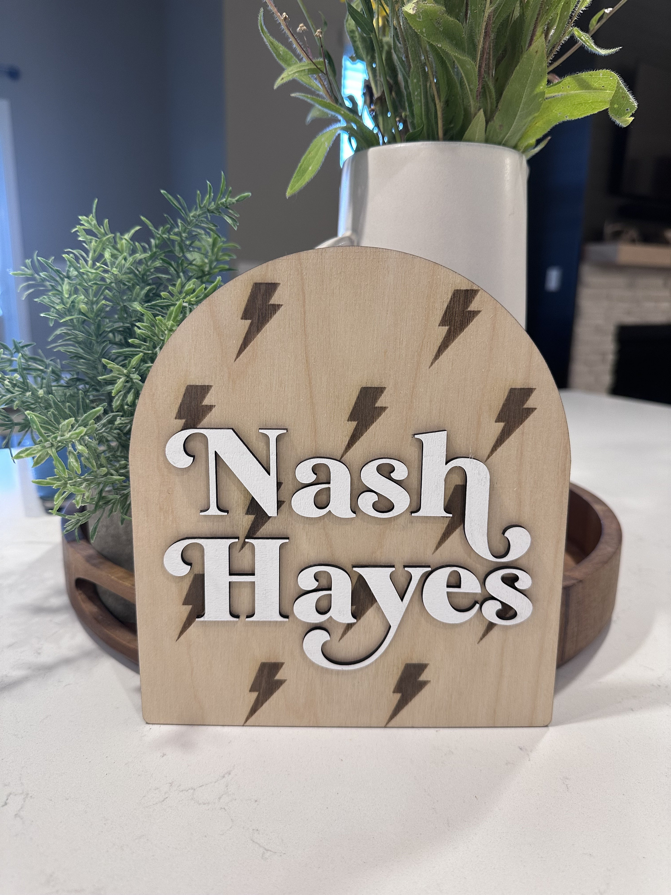 Lightning Bolt Baby Name Announcement Sign | Boy Announcement Sign - Etsy