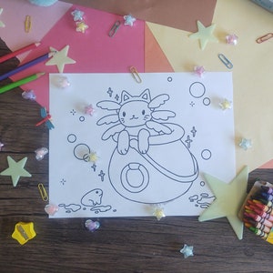 Halloween Axolotl Coloring Pages Digital Download - Etsy