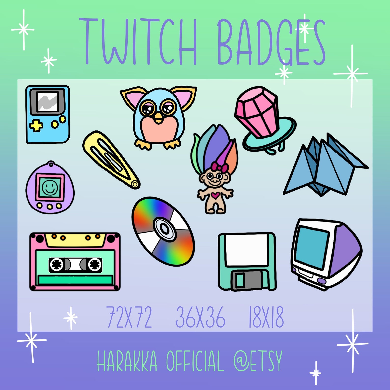 Retro 90s Twitch Badges - Spice up Your Stream With Nostalgic Flair ...