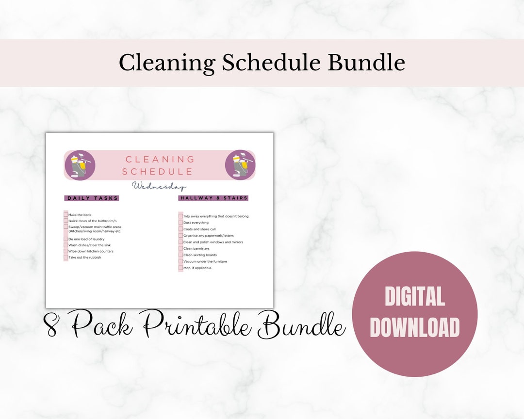 Cleaning Planner Checklist, Cleaning Planner, Cleaning Checklist, Daily ...