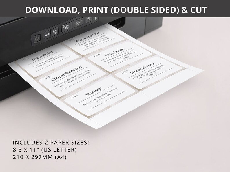 Customizable Couple Challenge Printable Date Cards, Valentine's Day ...