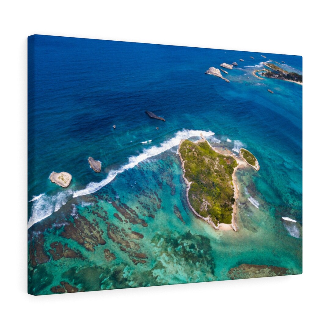 Wrapped Canvas Wall Art, Puerto Rico Coast, Cayo Ratones, Unique ...