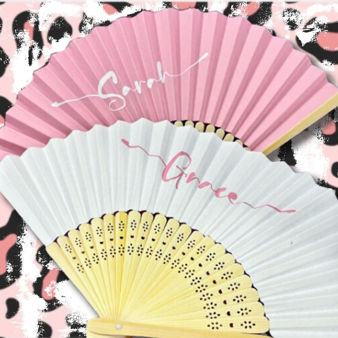Pretty Paper Fan / Personalised Hand Folding Fan / Bridal / Rave ...