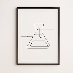 Minimalist Science Line Art, Digital Download, Chemistry Print - Etsy