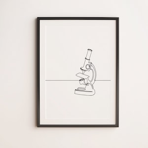 Minimalist Microscope Line Art, Digital Download, Science Print - Etsy