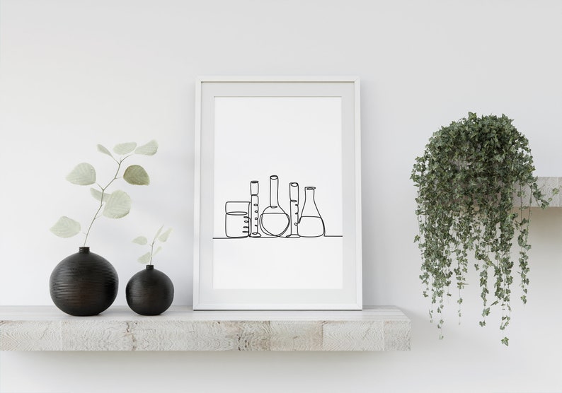 Minimalist Science Line Art Digital Download Chemistry Print - Etsy