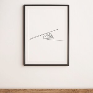 Minimalist Billiard Line Art, Digital Download, Pool Table Print, Woman ...