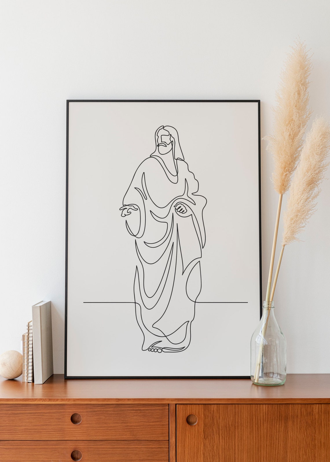 Minimalist Christian Line Art, Digital Download, Religious Print ...