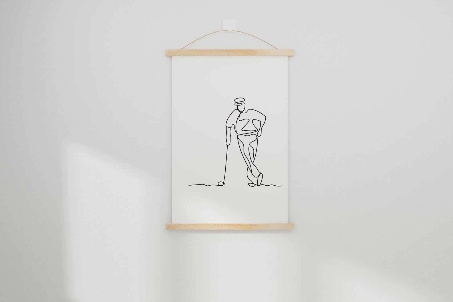 Minimalist Golf Player Line Art, Digital Download, Sport Print, Simple ...
