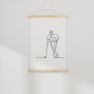 Minimalist Golf Player Line Art, Digital Download, Sport Print, Simple ...