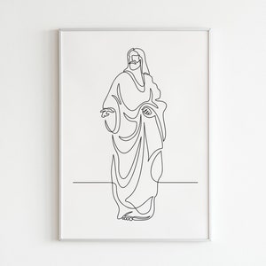 Minimalist Christian Line Art, Digital Download, Religious Print ...