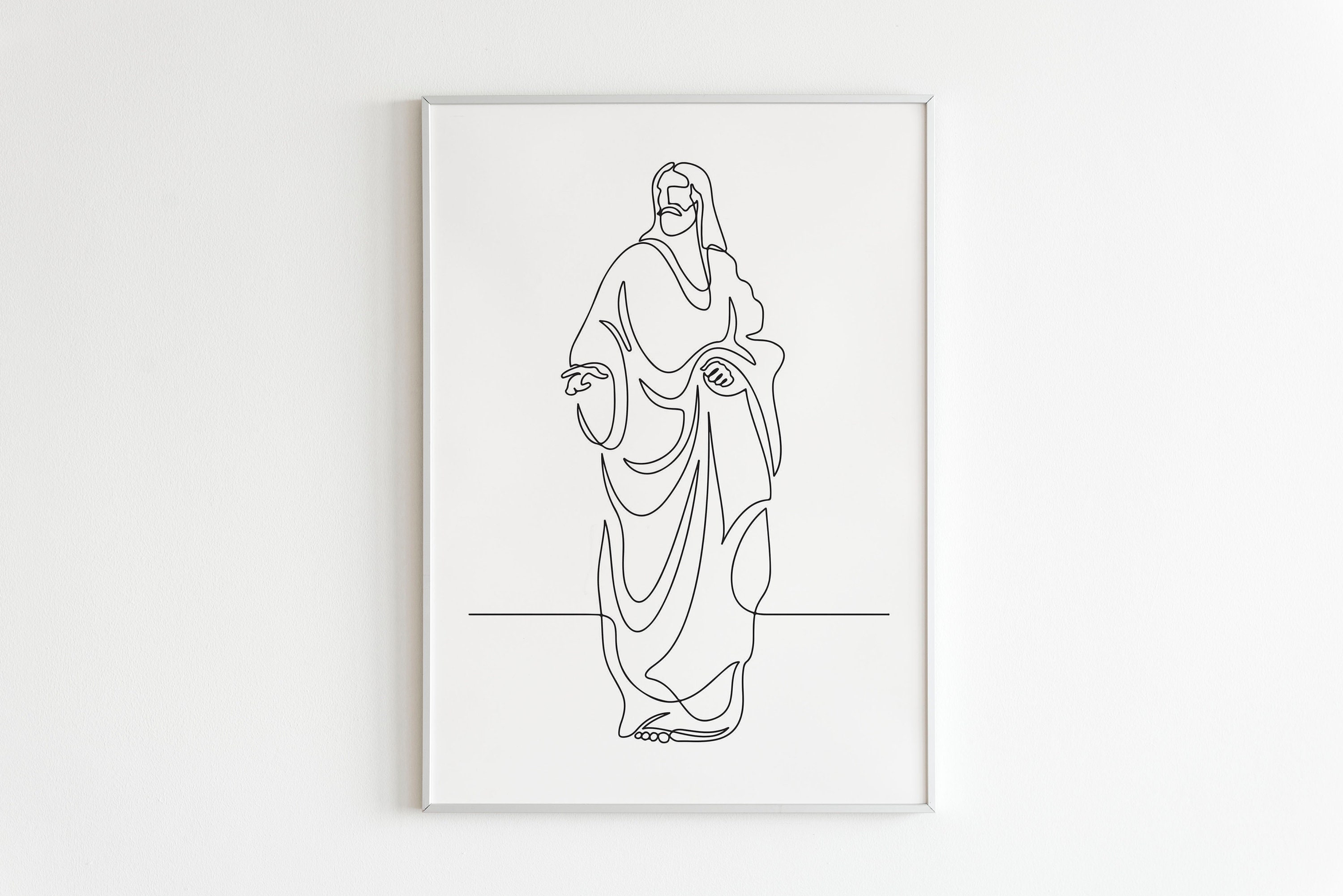 Minimalist Christian Line Art, Digital Download, Religious Print ...