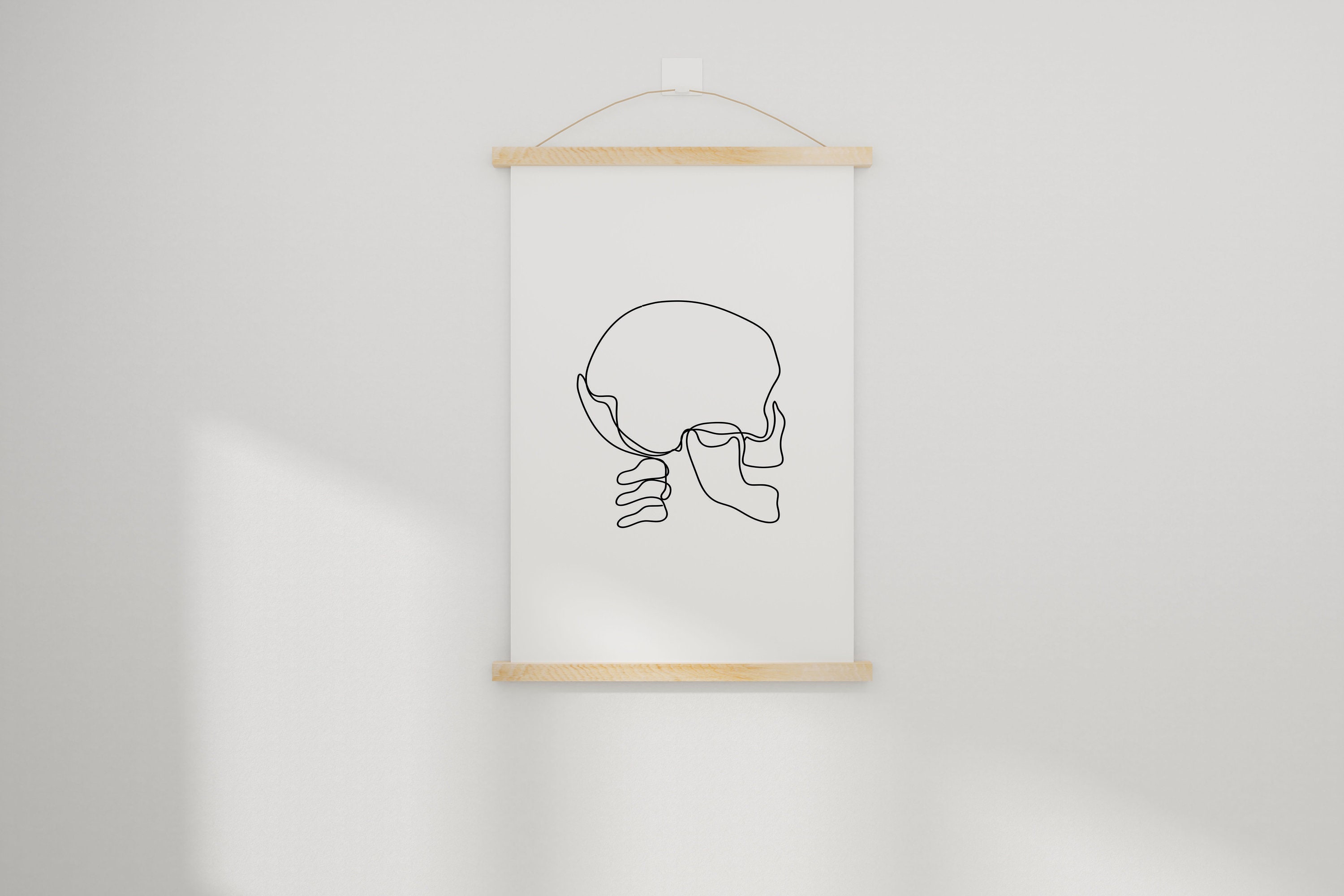 Minimalist Human Skeleton Anatomy Line Art, Digital Download, Skull ...