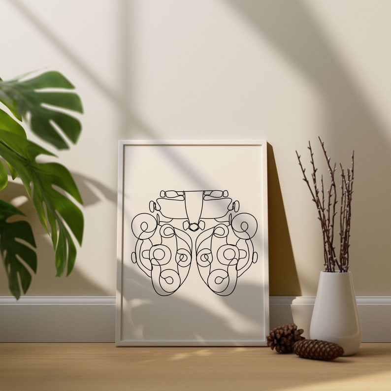 Minimalist Optical Eye Lens Line Art, Digital File, Gift Print, Medical ...
