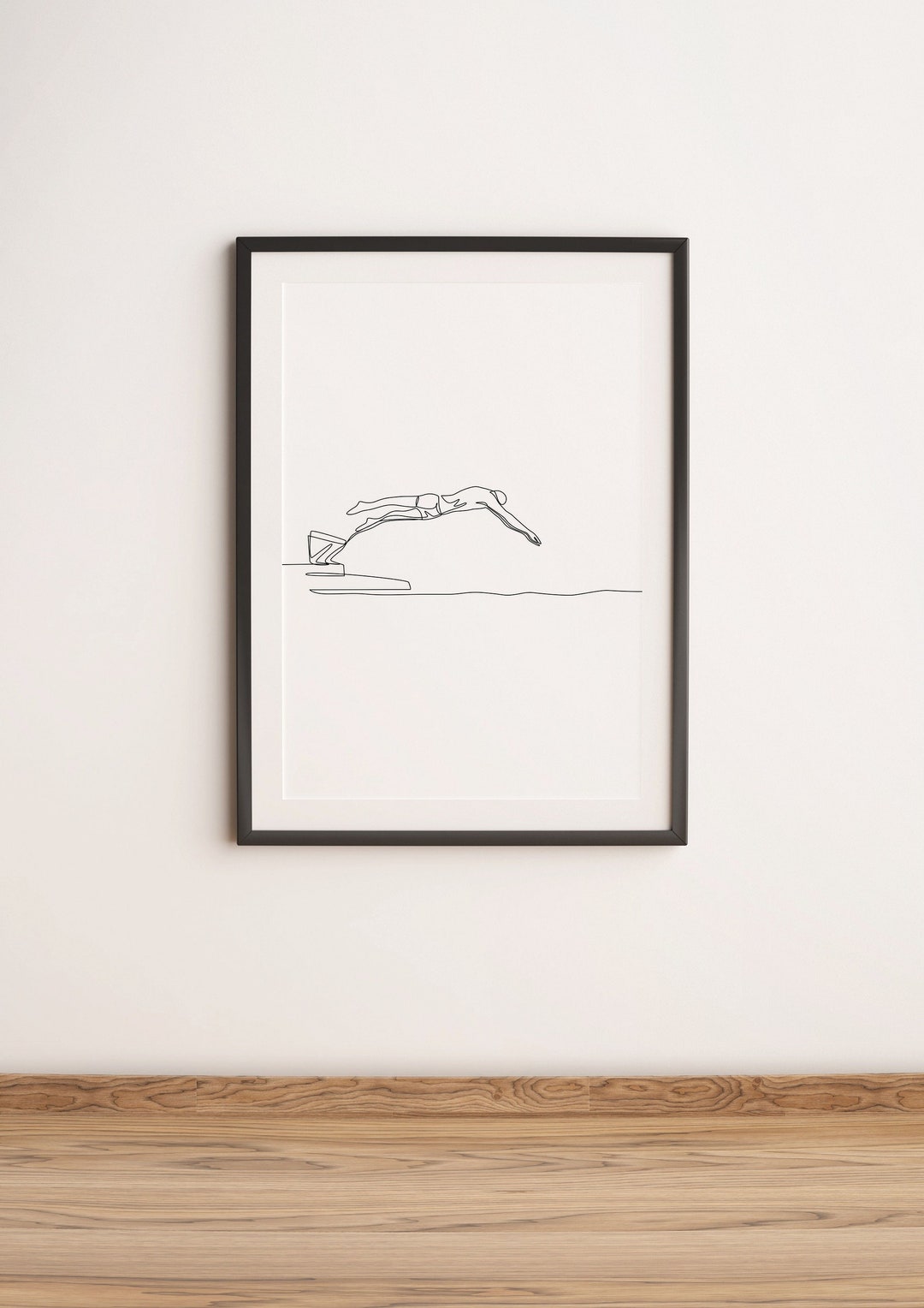 Minimalist Swimmer Line Art, Digital Download, Sport Print, Athlete Men ...