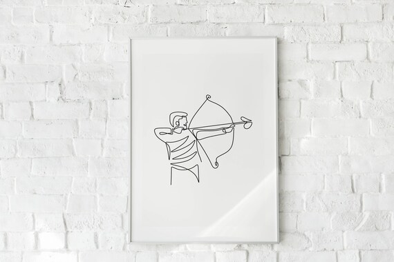 Minimalist Archer Line Art Digital Download Sport Print - Etsy