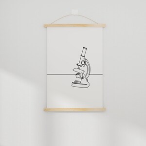 Minimalist Microscope Line Art, Digital Download, Science Print - Etsy