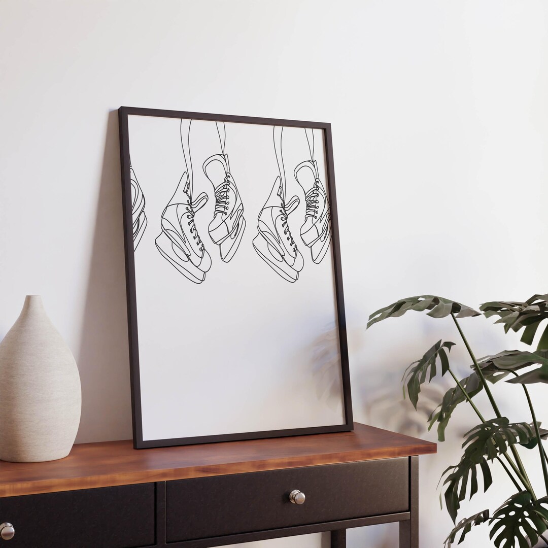 Ice Skating Skates Line Art Print, Digital Download, Gift for Ice ...