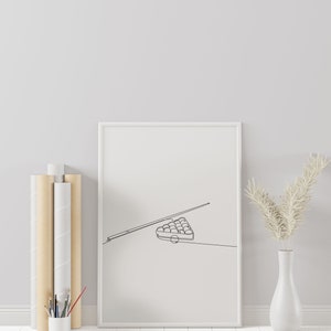 Minimalist Billiard Line Art, Digital Download, Pool Table Print, Woman ...