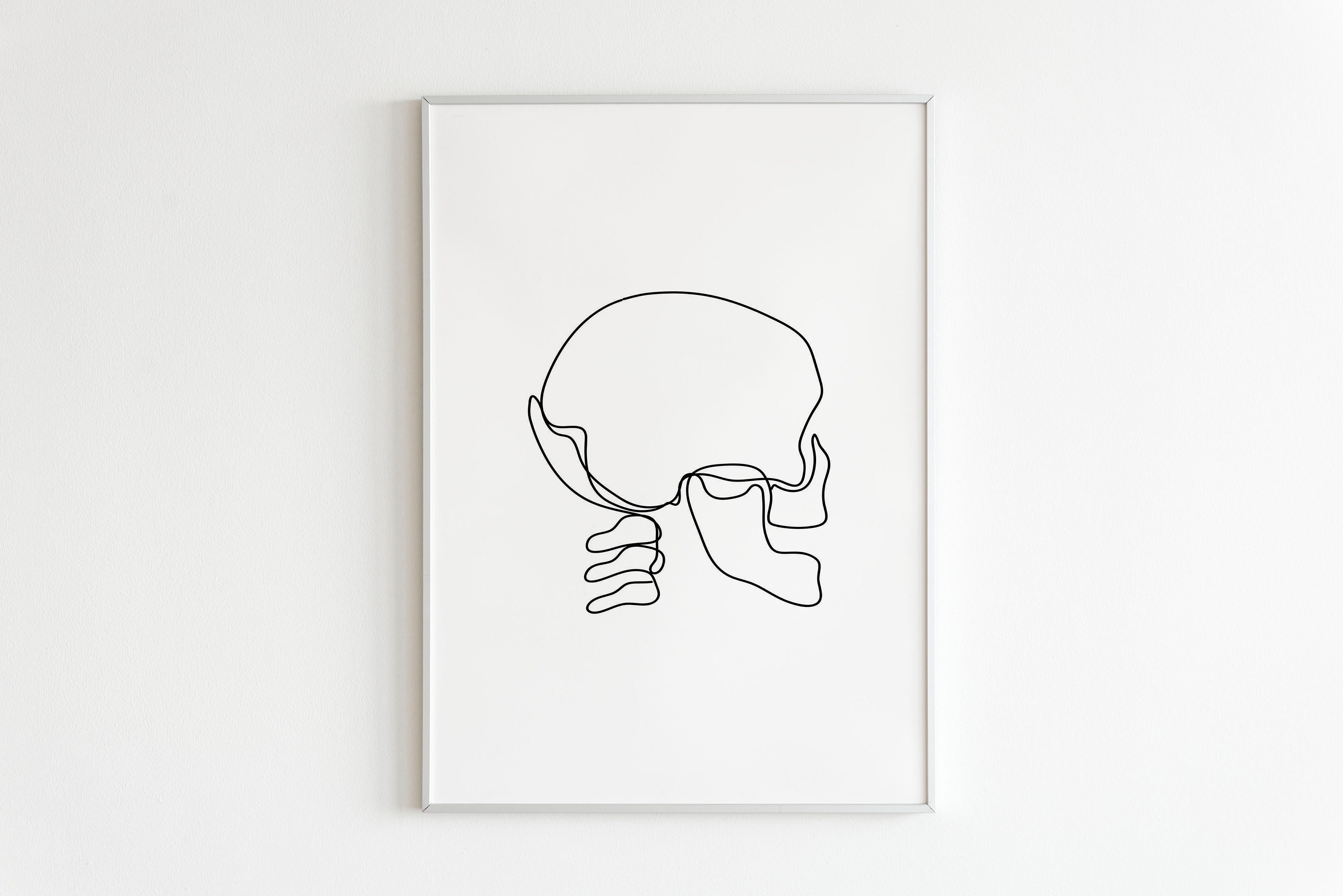Minimalist Human Skeleton Anatomy Line Art, Digital Download, Skull ...