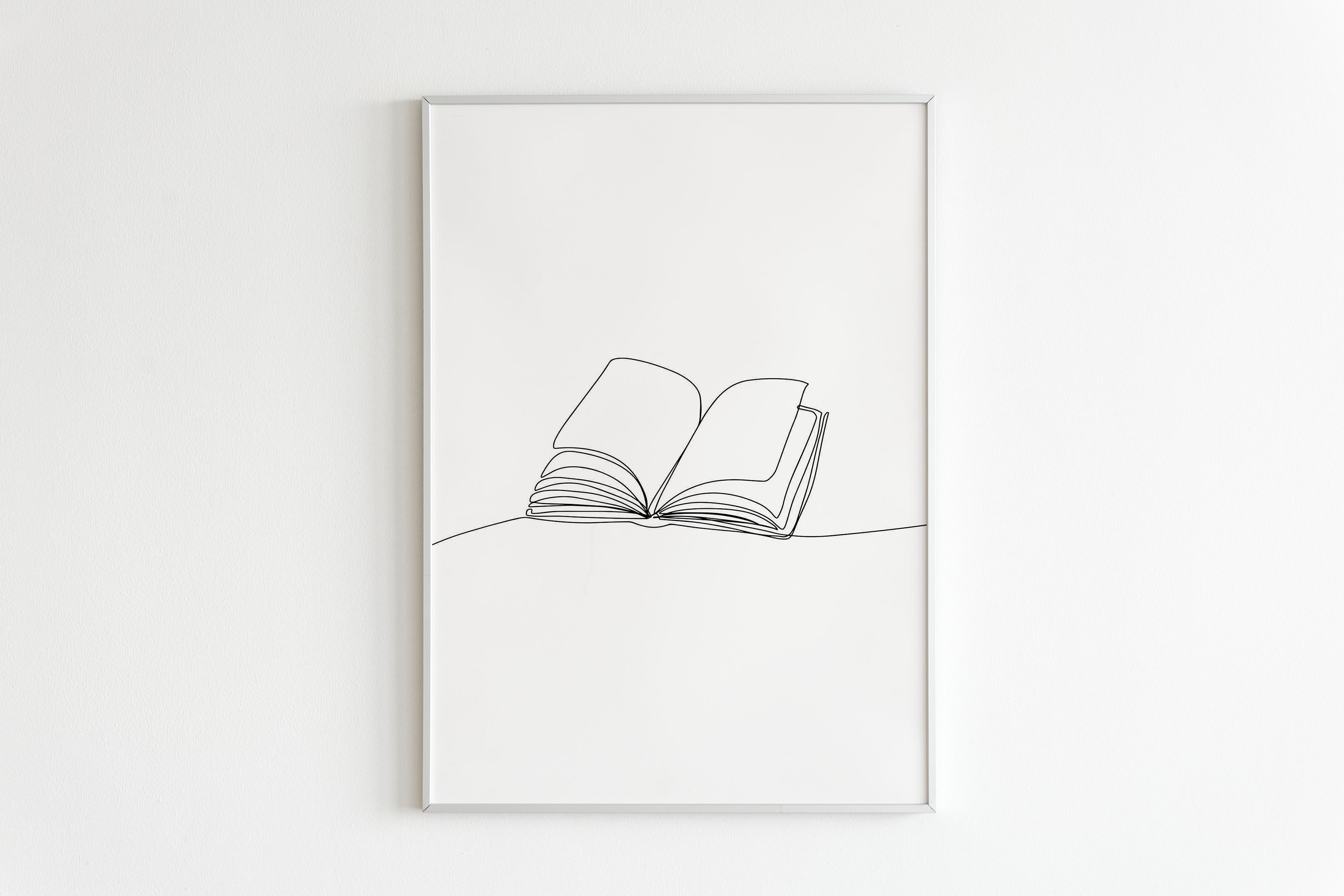 Minimalist Book Line Art, Digital Download, Reader Print, Book Lovers ...