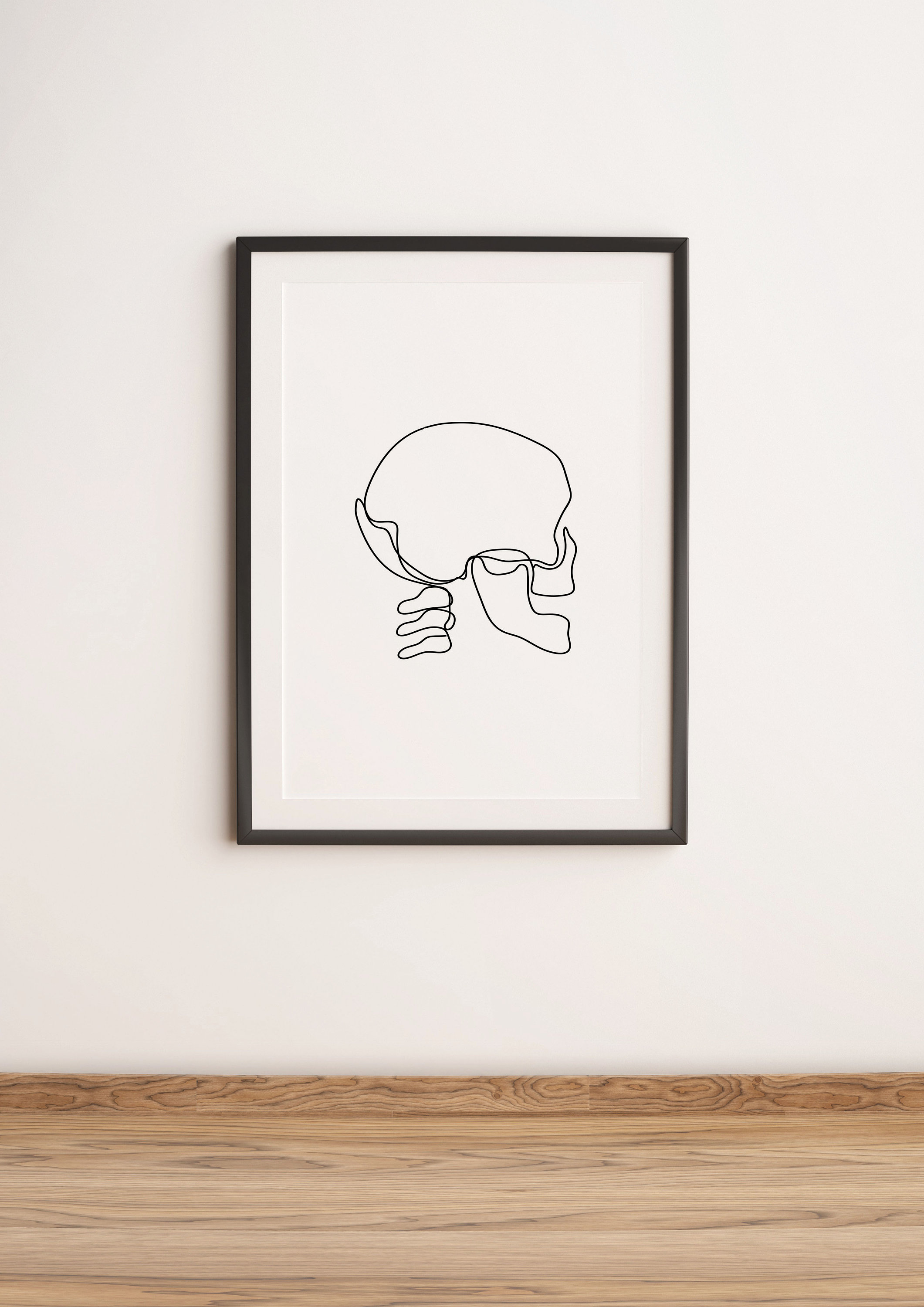 Minimalist Human Skeleton Anatomy Line Art, Digital Download, Skull ...