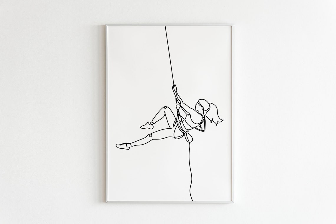 Minimalist Hiking Line Art Traveler Wall Art Digital - Etsy