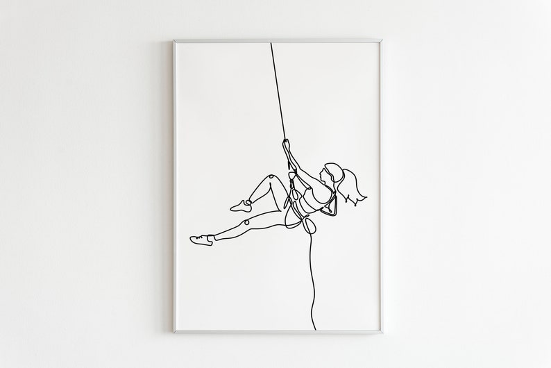 Minimalist Hiking Line Art, Traveler Wall Art, Digital Download Print ...