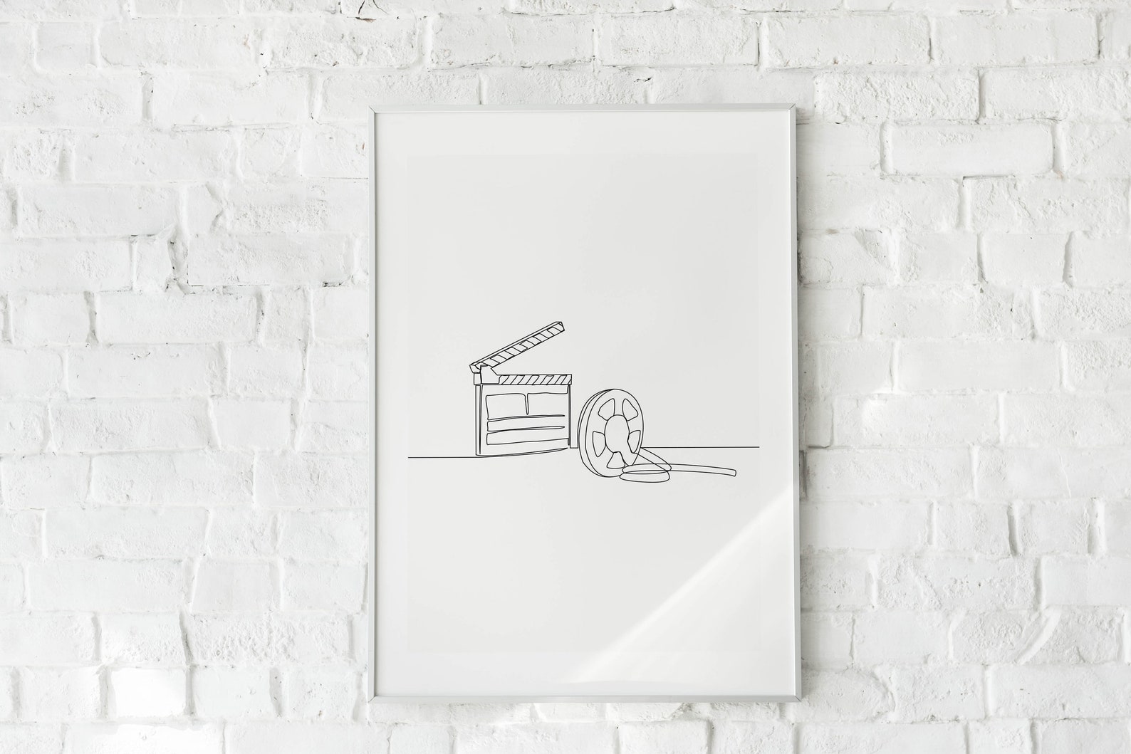 Minimalist Movie Board Clapper Line Art, Digital Download Vintage Film ...