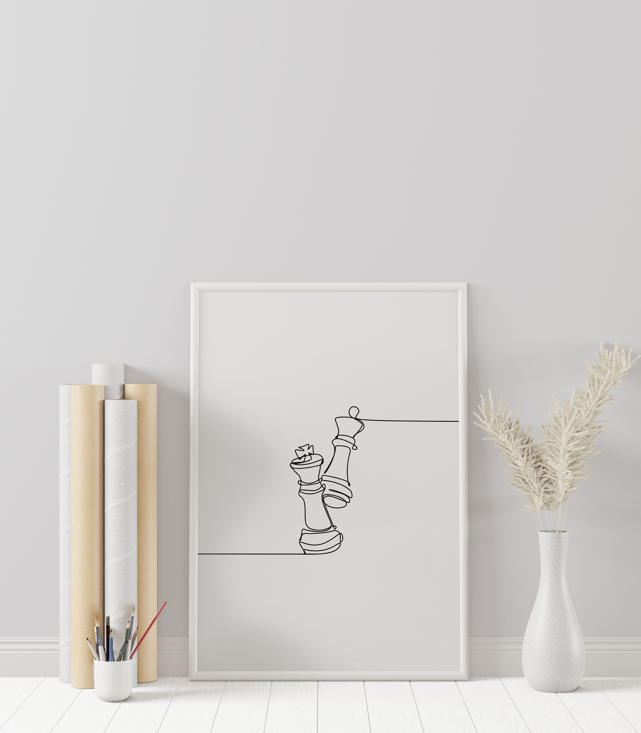 Minimalist Chess Line Art, Digital Download, Game Print - Etsy