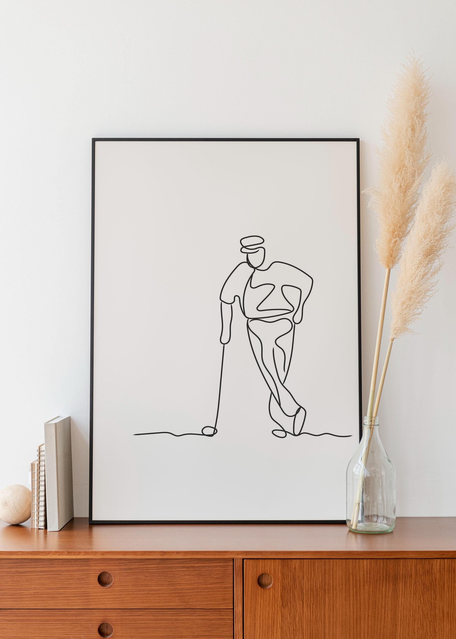 Minimalist Golf Player Line Art, Digital Download, Sport Print, Simple ...