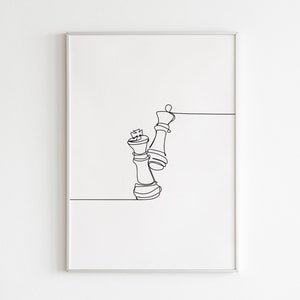Minimalist Chess Line Art, Digital Download, Game Print - Etsy