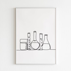 Minimalist Science Line Art, Digital Download, Chemistry Print - Etsy