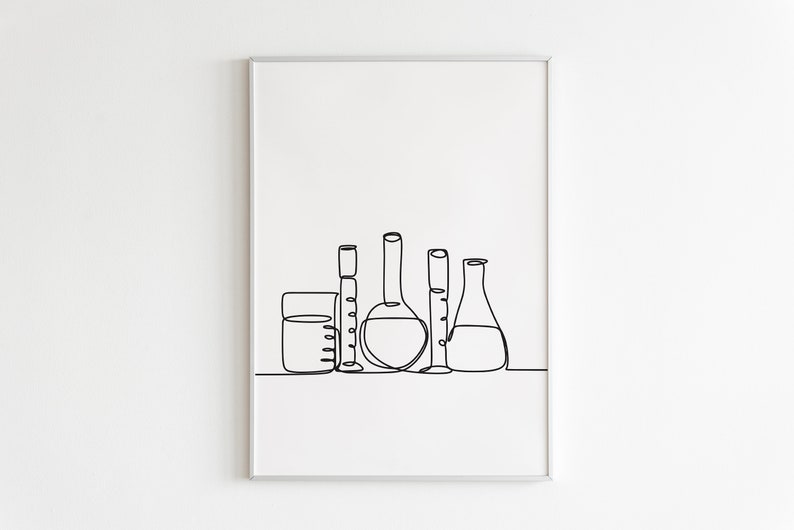 Minimalist Science Line Art, Digital Download, Chemistry Print - Etsy