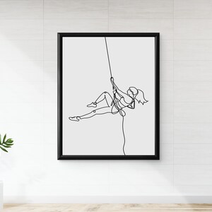 Minimalist Hiking Line Art, Traveler Wall Art, Digital Download Print ...