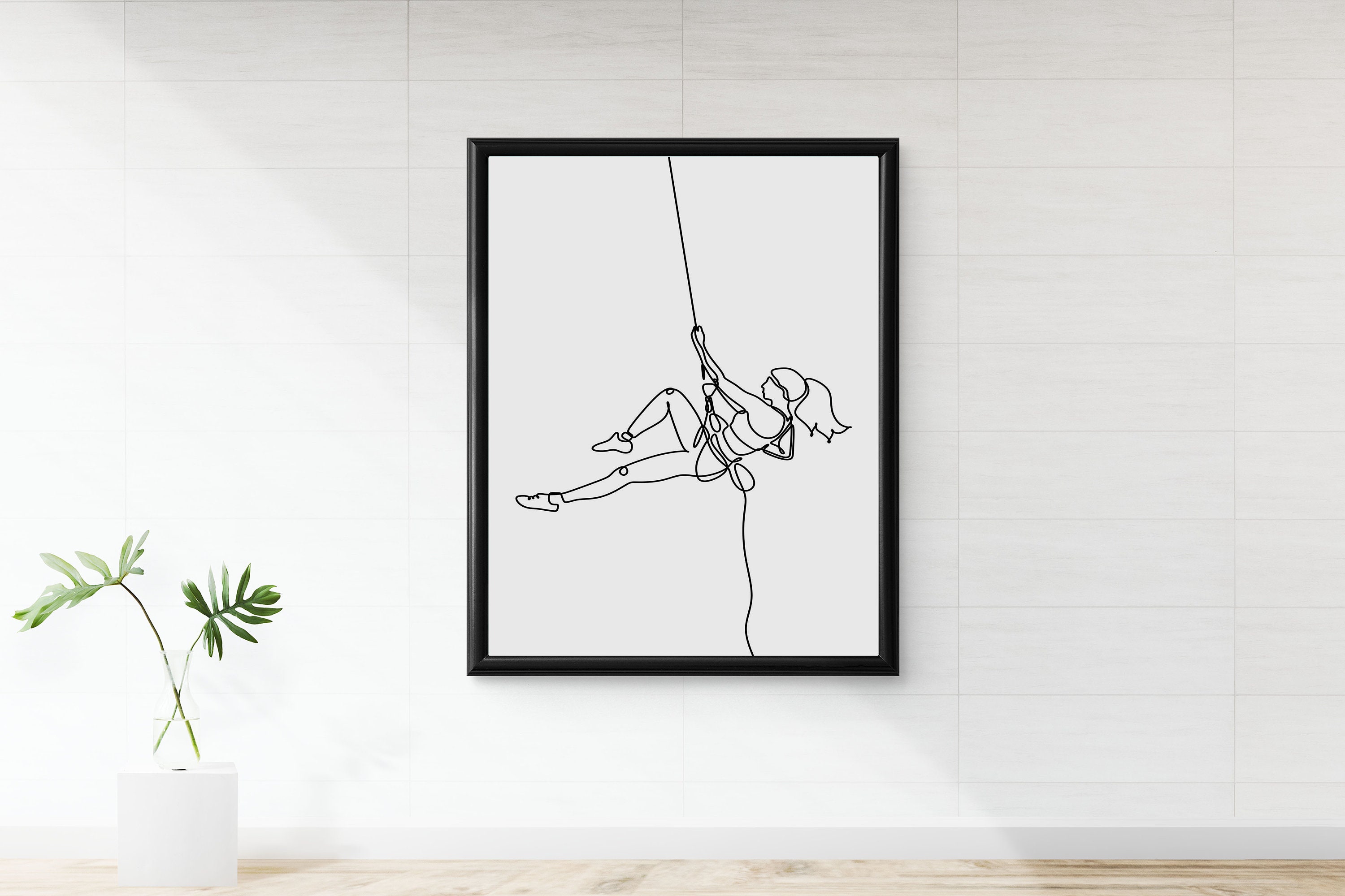 Minimalist Hiking Line Art Traveler Wall Art Digital - Etsy