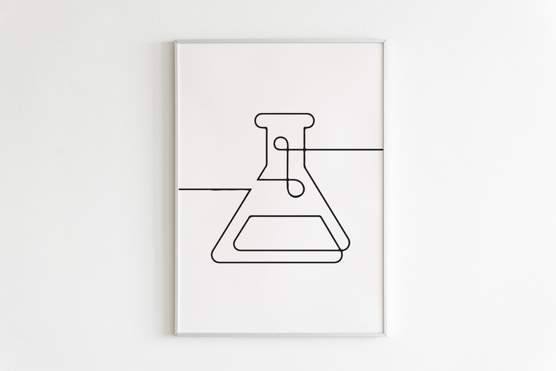 Minimalist Science Line Art Digital Download Chemistry Print - Etsy