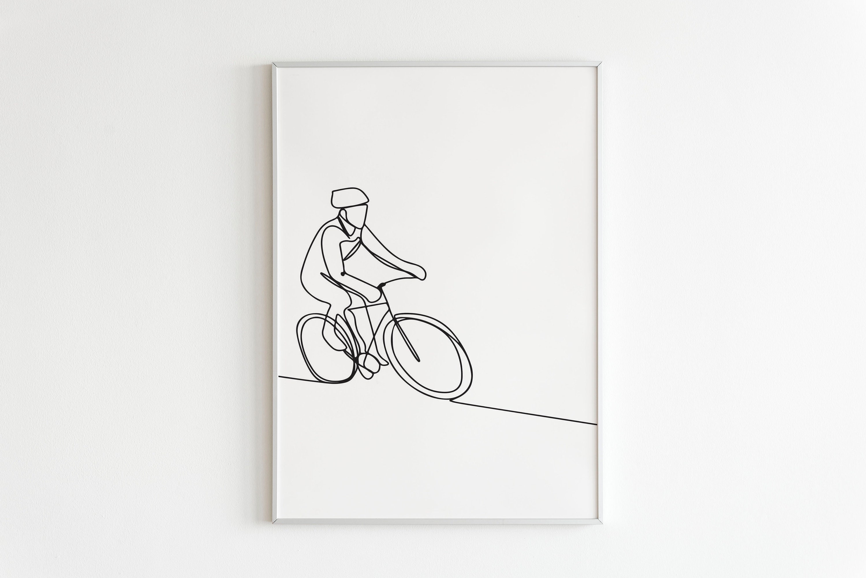 Minimalist Biker Line Art, Digital Download, Extreme Bicycle Sport ...