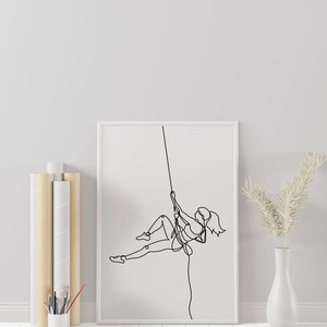 Minimalist Hiking Line Art, Traveler Wall Art, Digital Download Print ...