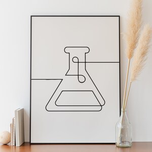 Minimalist Science Line Art, Digital Download, Chemistry Print - Etsy