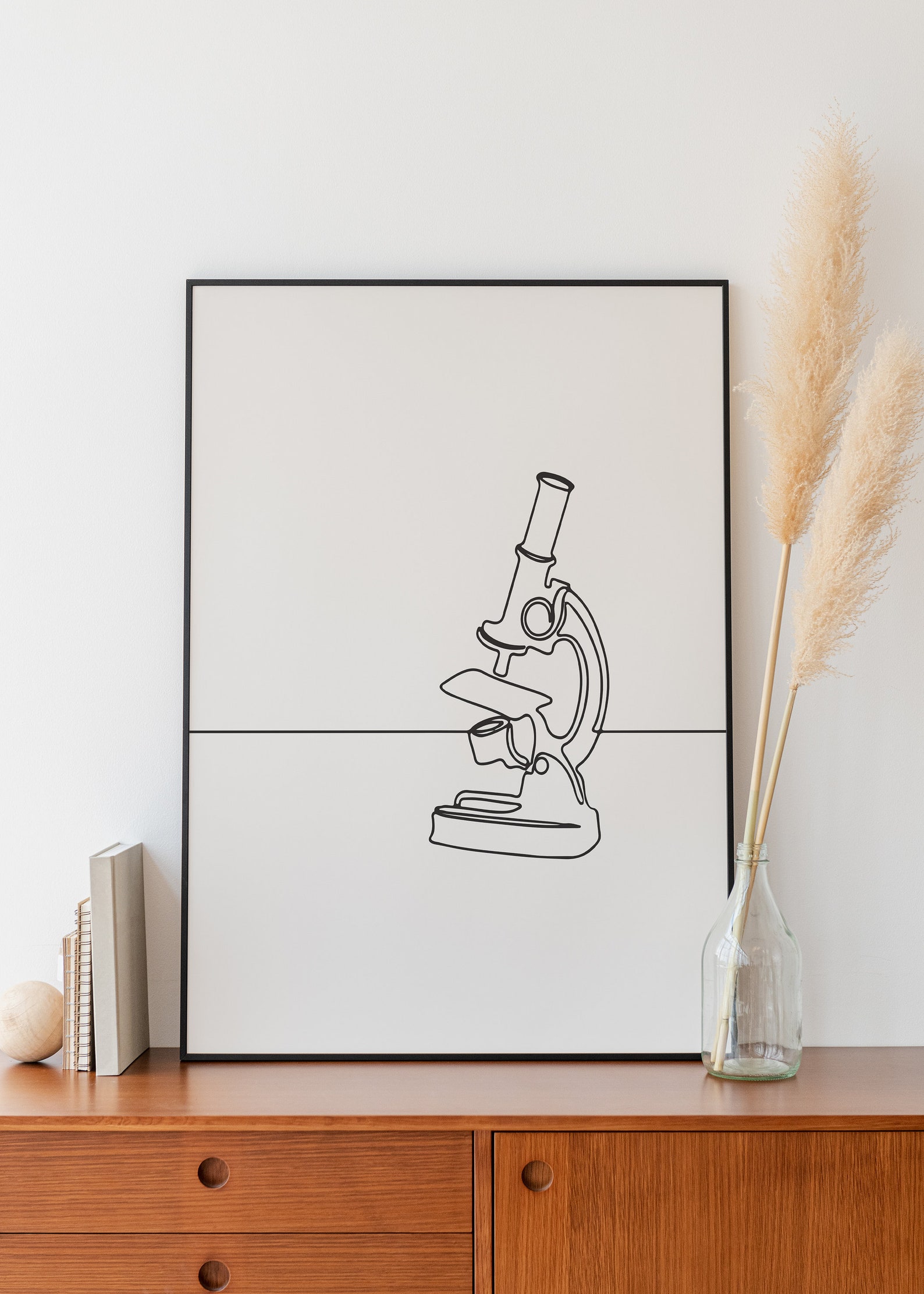 Minimalist Microscope Line Art Digital Download Science | Etsy